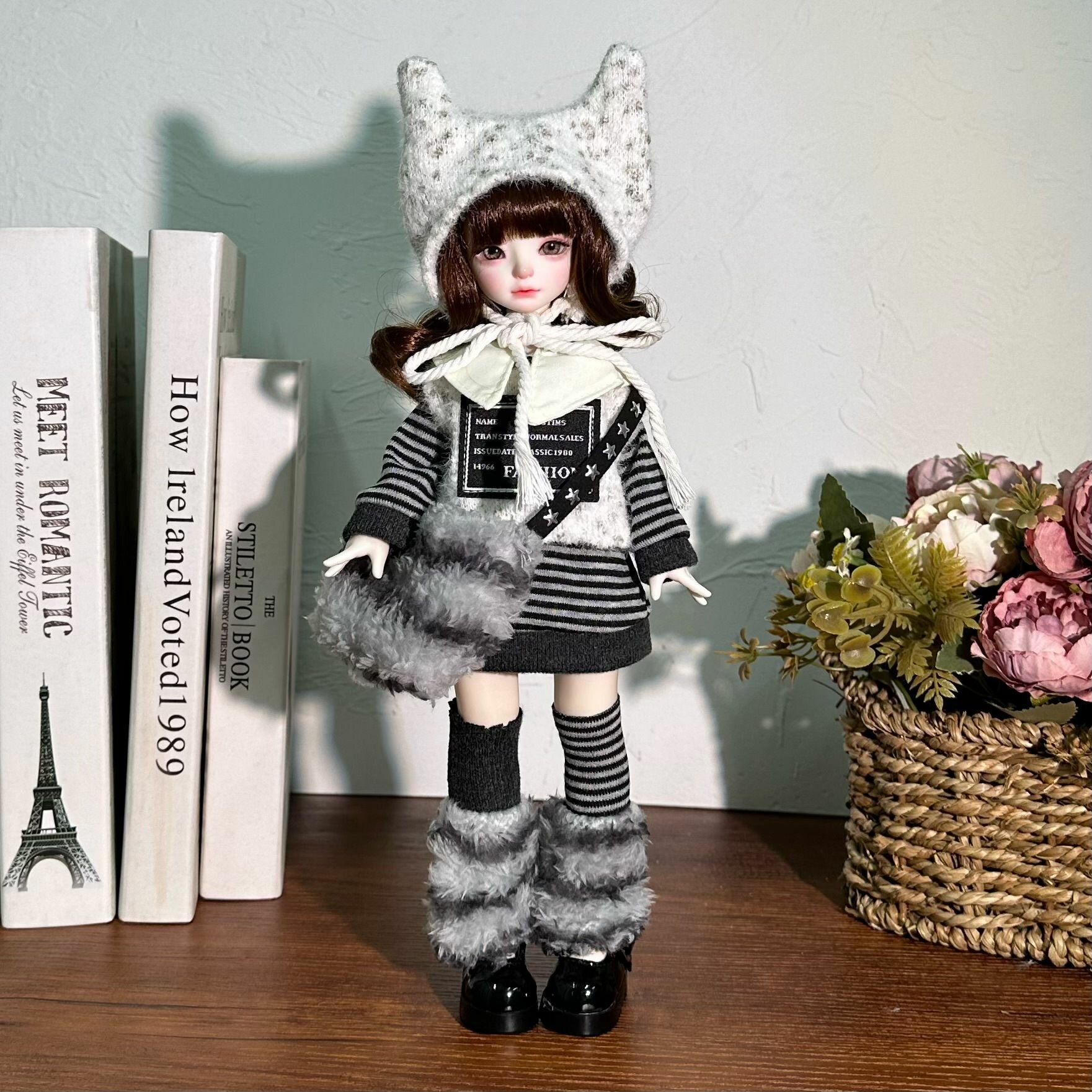 Зимний комплект одежды для BJD 1/6 (30 см) свитер-платье Корпорал Мамы