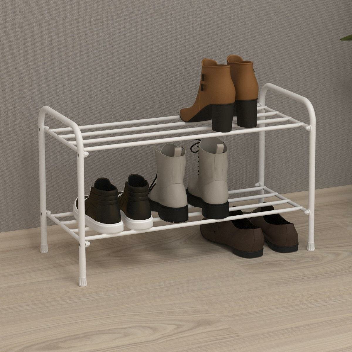 Полка для обуви 2-Х полоч 60СМ альфа 22 белая 650*300*400 соликамск