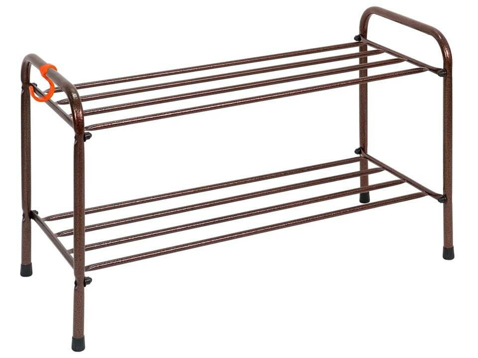 Полка для обуви 2-Х полоч 60СМ альфа 22 корич (медн АНТ) 650*300*400 соликамск