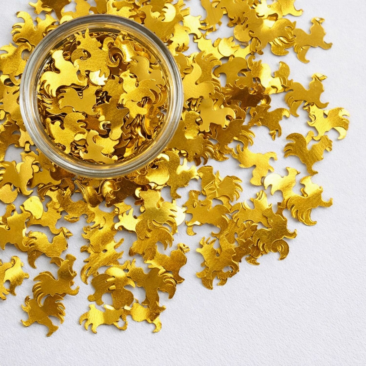 Камифубуки-конфетти Zoo Nail Art №1136 (петушки золотые)