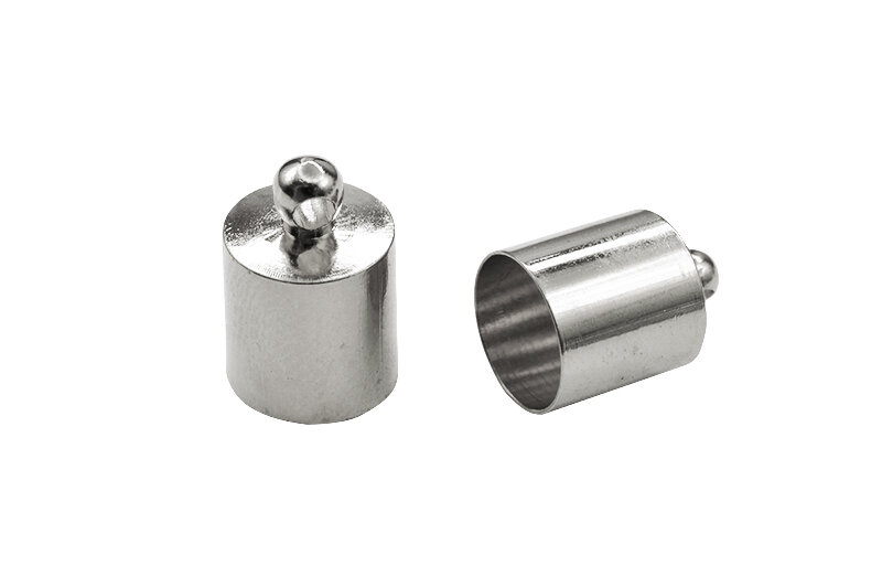 Концевик 11х7мм, внутренний диаметр 6,8мм, отверстие 1,5мм, цвет платина, латунь, 01-060, 4шт