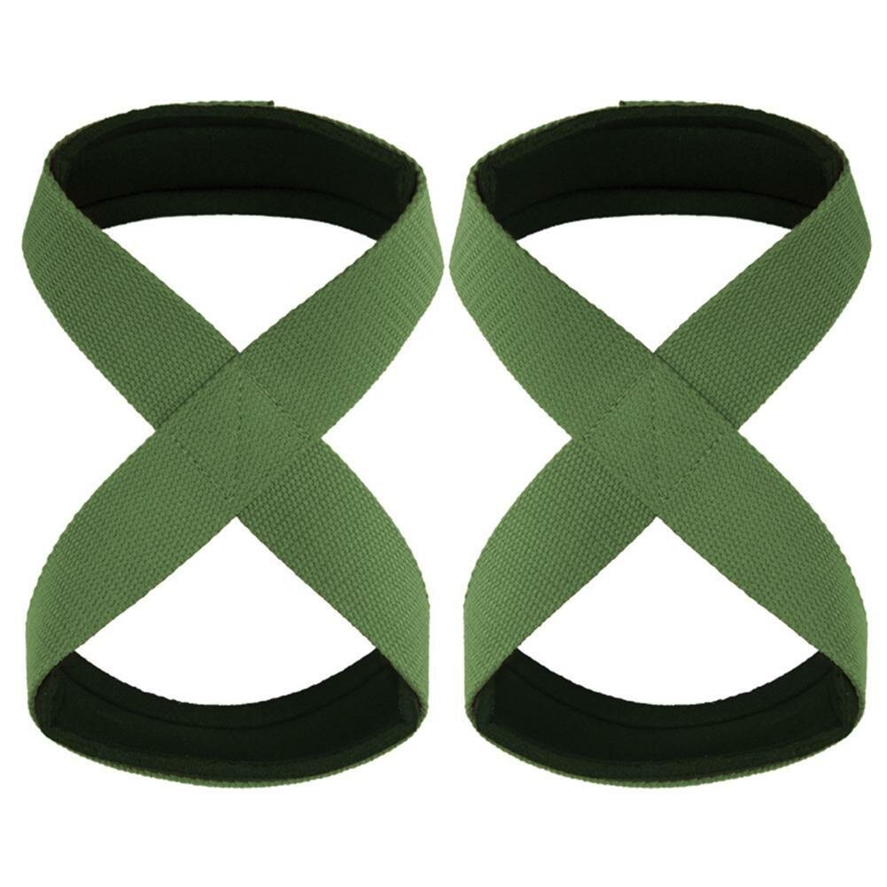 2PCS Padded Figure 8 Ss Deadlift Weight Lifting Workout Pull-ups Bar Power Horizontal Gym K2Z0