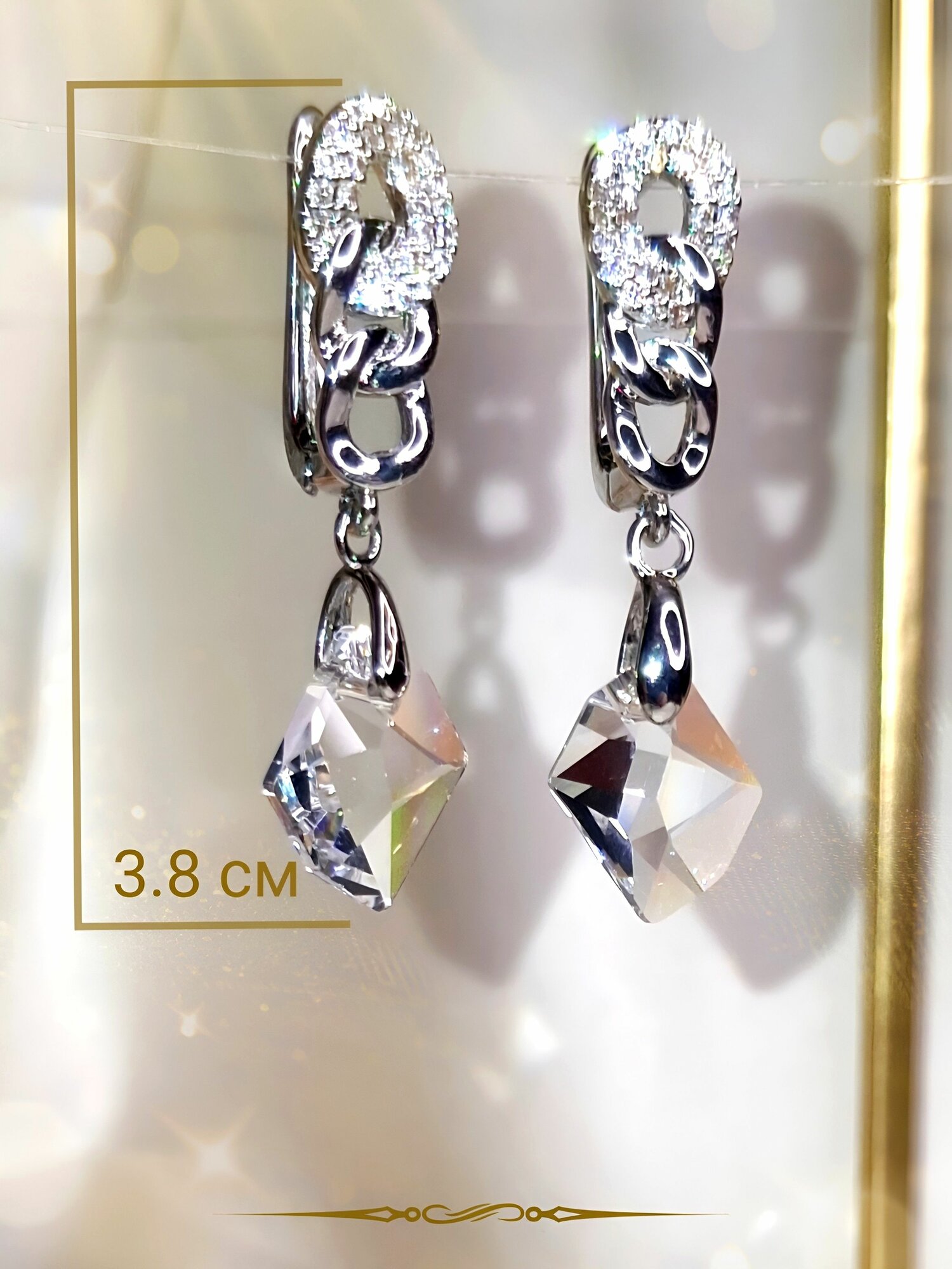 Серьги, кристаллы Swarovski, хрусталь