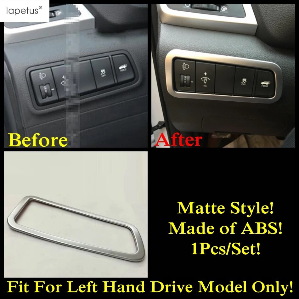 Для Hyundai Tucson 2016-2020 бардачок с блестками/кнопка лампы головного света/крышка рулевого колеса, матовая отделка, аксессуары для интерьера Head Lights Switch