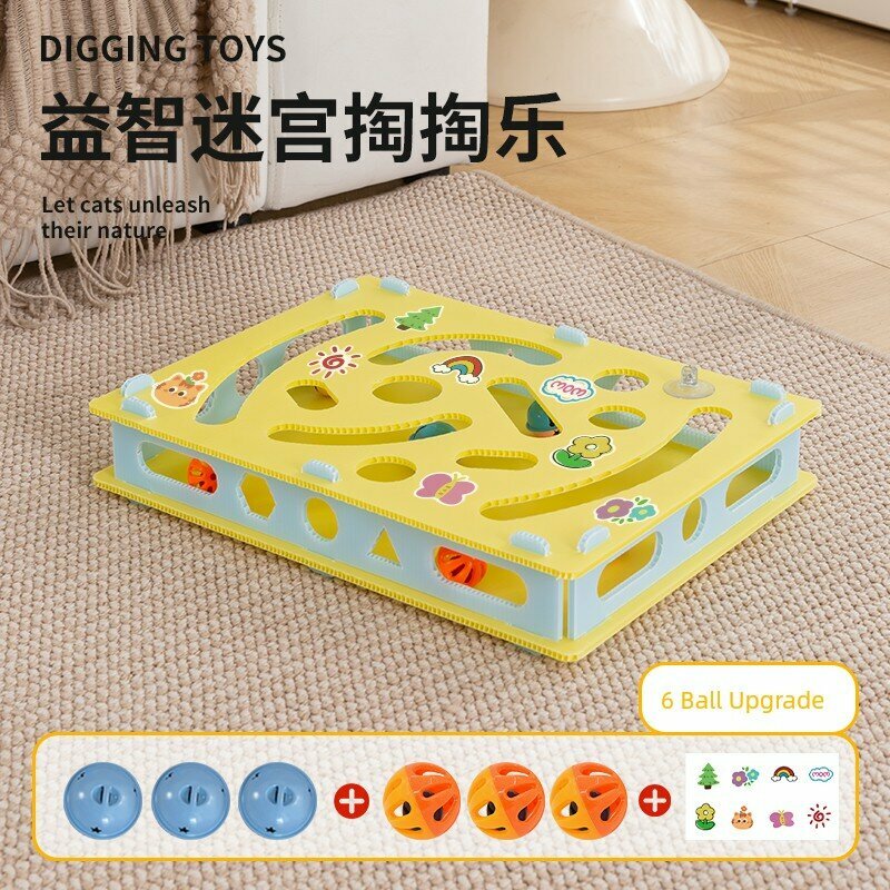 Интерактивная кошачья головоломка с 6 колокольчиками для самостоятельной игры и увлекательной активности - прочная