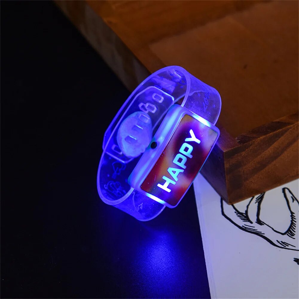 Светящиеся браслеты LED сине-зелёно-розовые Blue