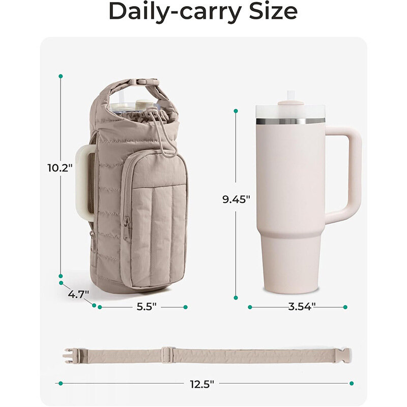 Сумка для бутылки с водой Amazon Outdoor Sports, портативная, большой вместимости, наплечная сумка для стакана, дорожный чехол для термокружки.