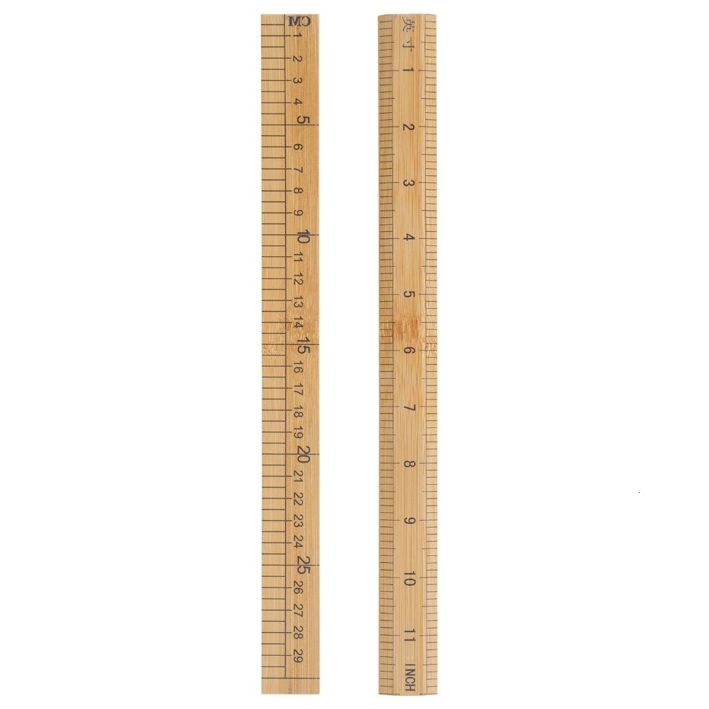 Деревянная линейка 12 и 24 дюйма, двусторонняя, с сантиметрами и дюймами, 12 дюймов 29 см