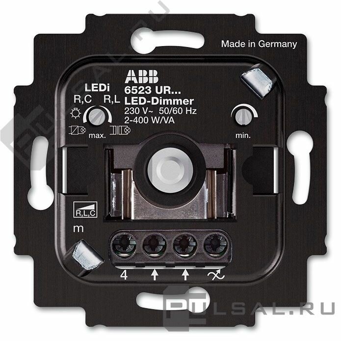 Механизм светорегулятора (диммера) 10-400 Вт/ВА, для LED 2-400 Вт ABB с возможностью управления с 2-х мест