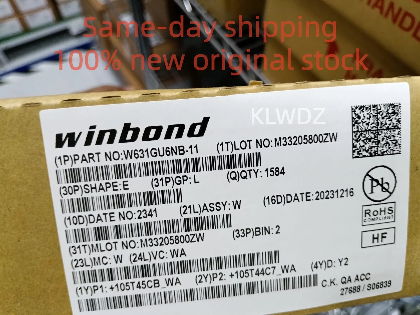 100% новый оригинальный компонент 1 шт. W631GU6NB-11 WINBOND FBGA96 в наличии