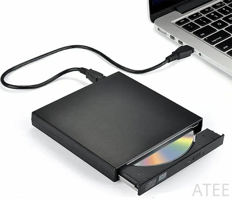 Внешний дисковод CD/DVD - USB 2.0 - с записью и чтением, оптический привод для ноутбука, компьютера
