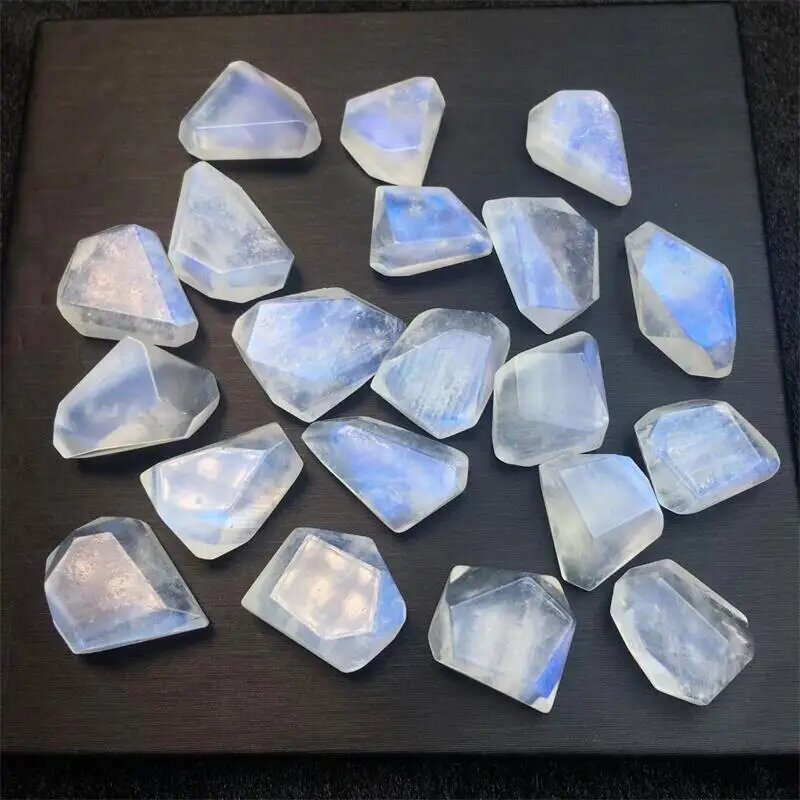 3 шт, натуральный синий лунный камень произвольной формы, кварцевая резьба, рейки, минеральные украшения, целебный камень для мужчин и женщин, украшение, подарок 12-21 мм