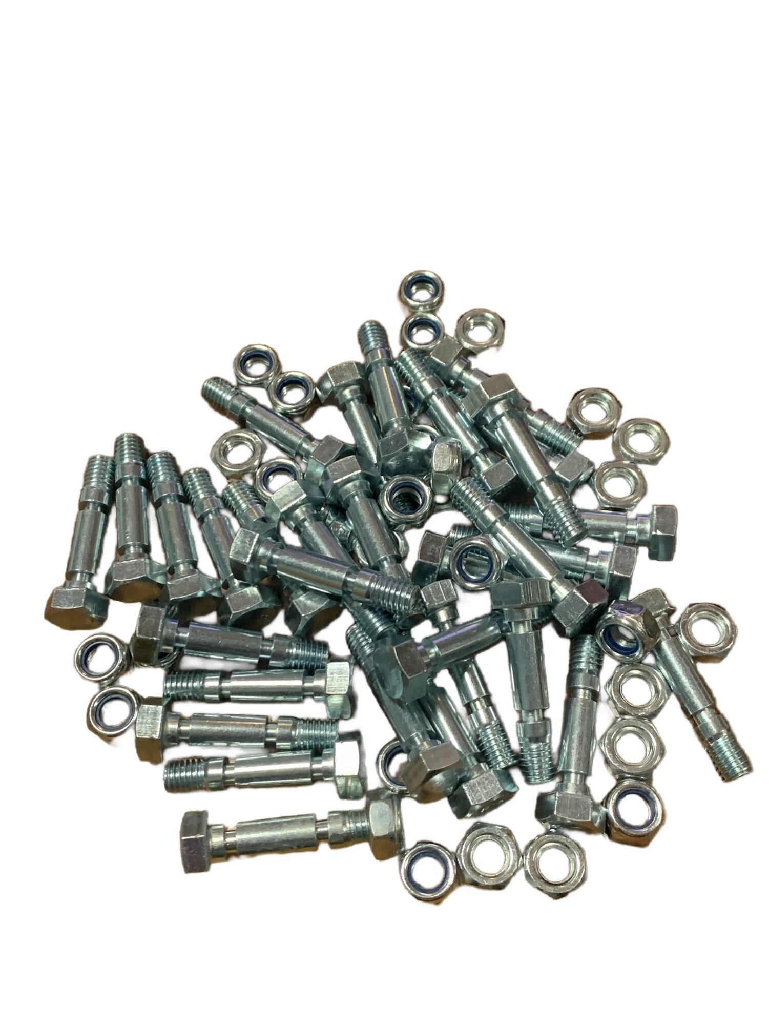 Срезные болты с гайкой для крепления шнеков снегоуборщиков, металл, 8 x 44 мм, комплект 50 шт.