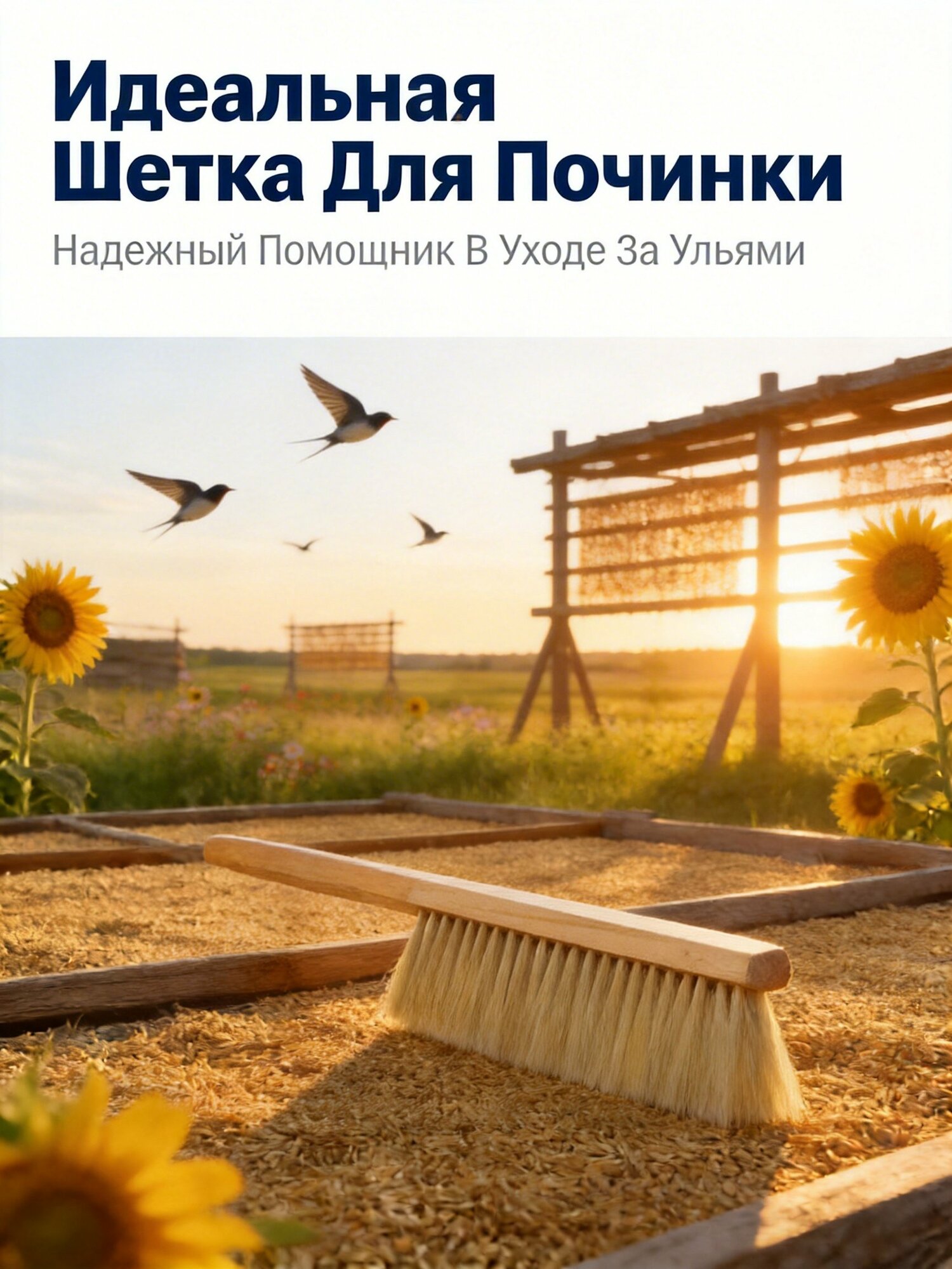 Двухрядная щетка для пчел с конским ворсом и деревянной ручкой, удобный инструмент для ухода за ульями и аккуратного смахивания