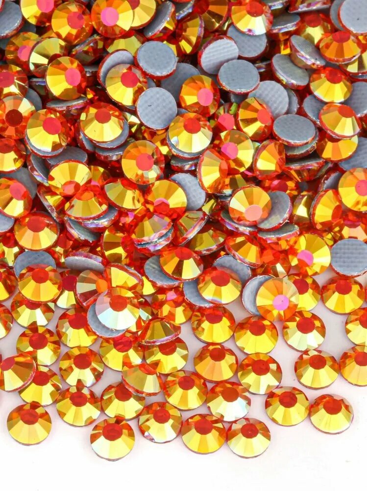 1440 штук Gold Orange SS10 A4 Better DMC стекло высококачественные блестящие термоклеевые стразы