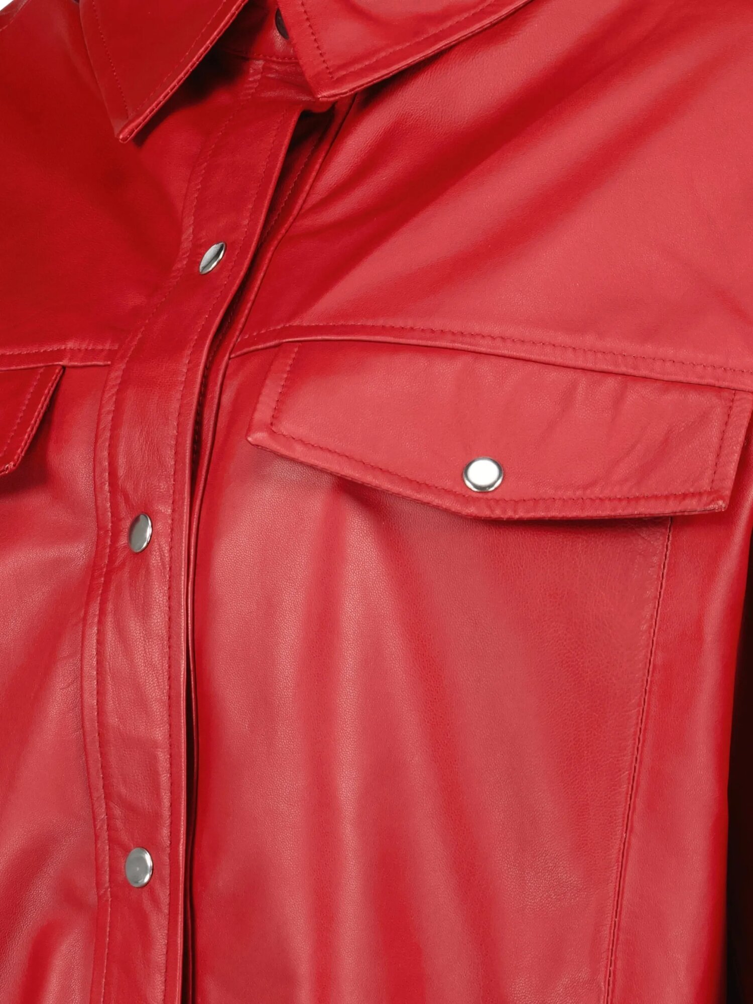 Куртка IRO Leather buttoned jacket, размер 36, Rouge Red — фото 1