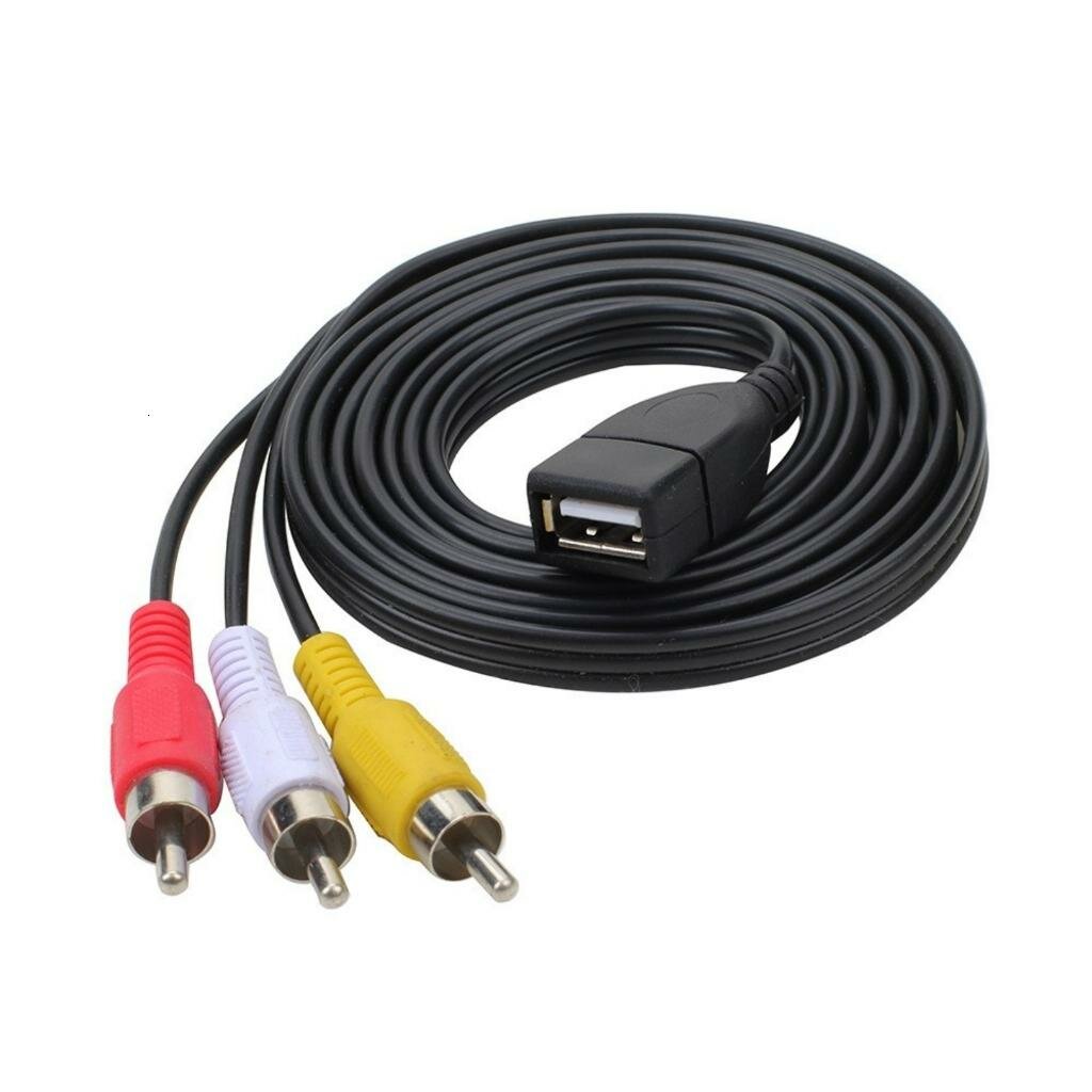 USB-переходник «папа» на 3 RCA «мама», 0.3m