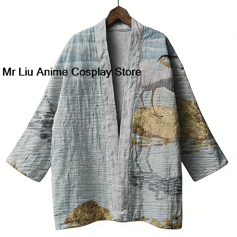 Кимоно кардиган L, японский принт, Haori Jacket3