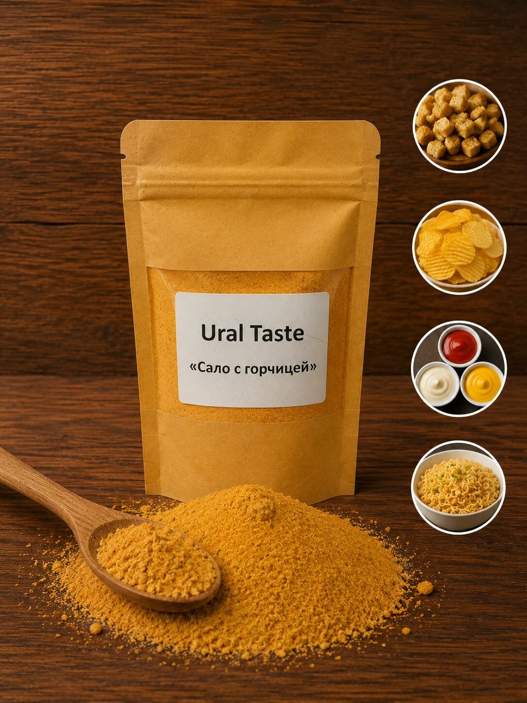 Ароматизатор Ural Taste "Сало с горчицей", 50 грамм, дой-пак