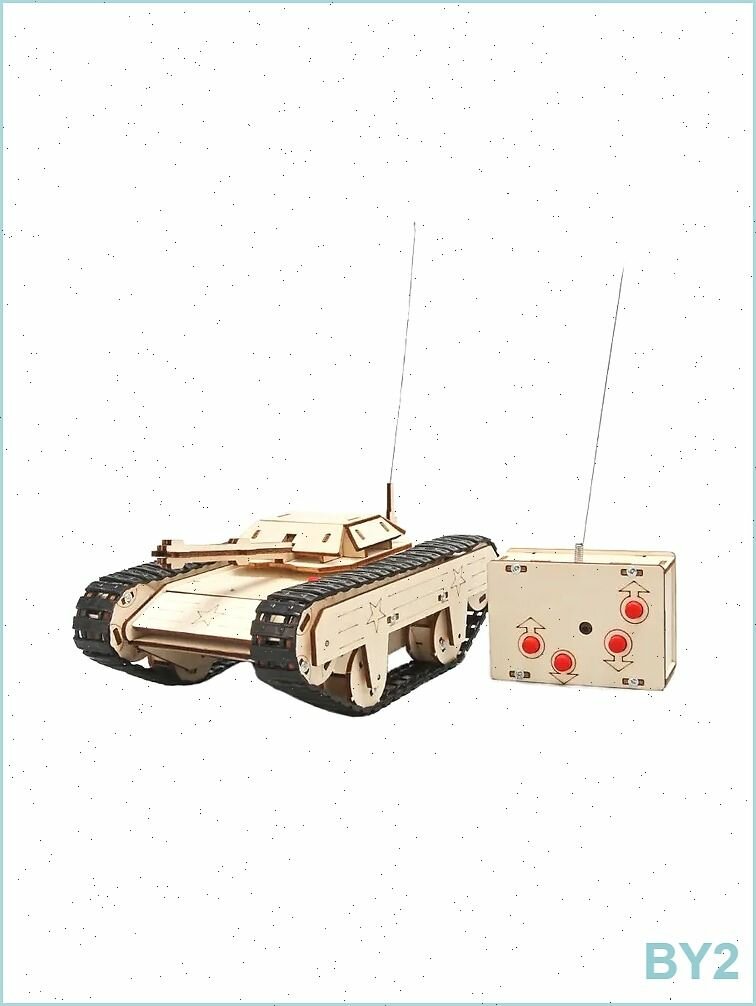 Радиоуправляемый Танк Конструктор для Мальчиков 8-12 лет: Деревянный STEM Набор с Пультом