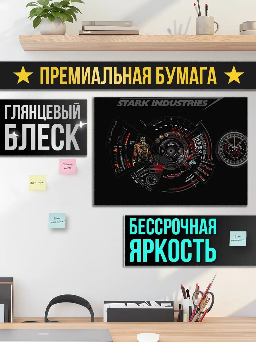 Плакат постер Старк Индастриз интерфейс — фото 1
