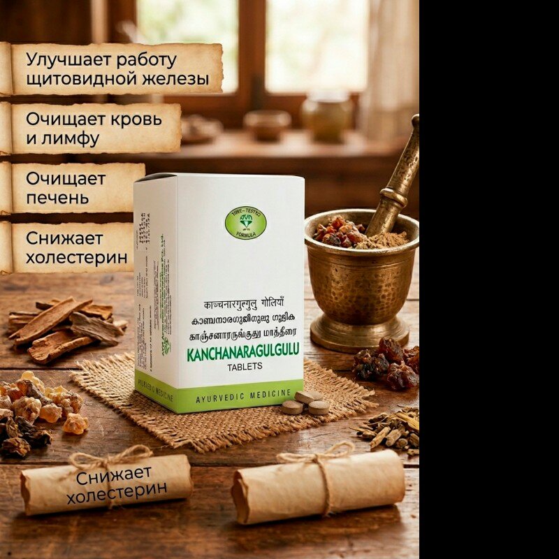 Канчанар Гуггул (Kanchanara Gulgulu AVN), 90 таблеток
