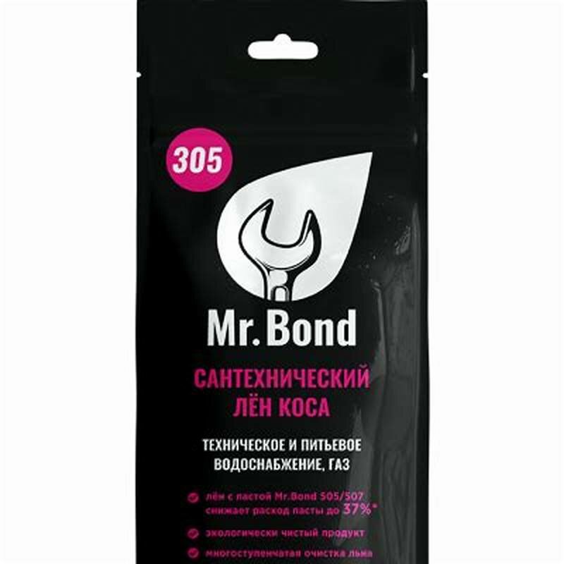 Mr.Bond 305. Лён сантехнический, коса (4 × 50 г), 200 г