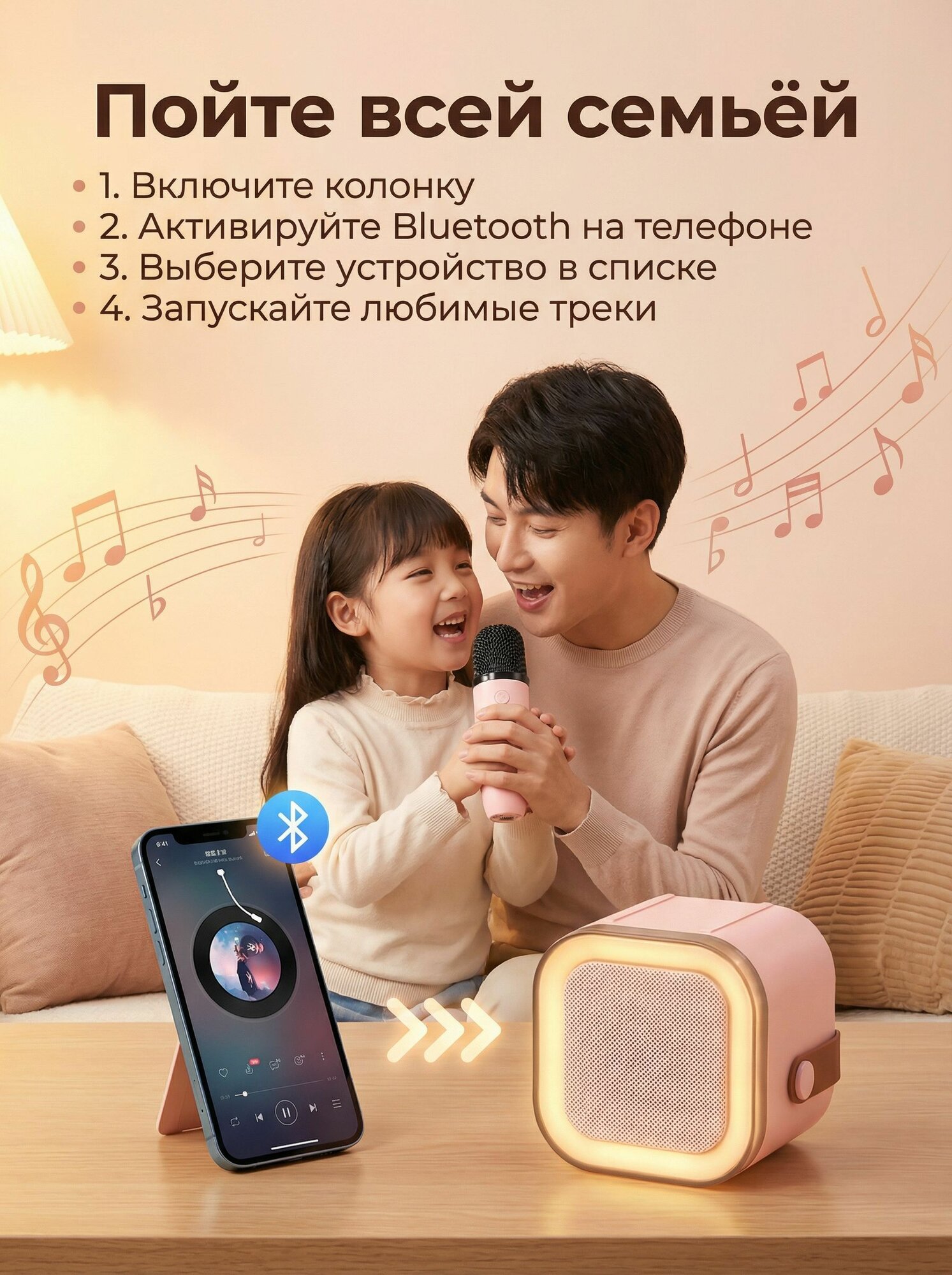 Караоке набор Портативная колонка c микрофоном