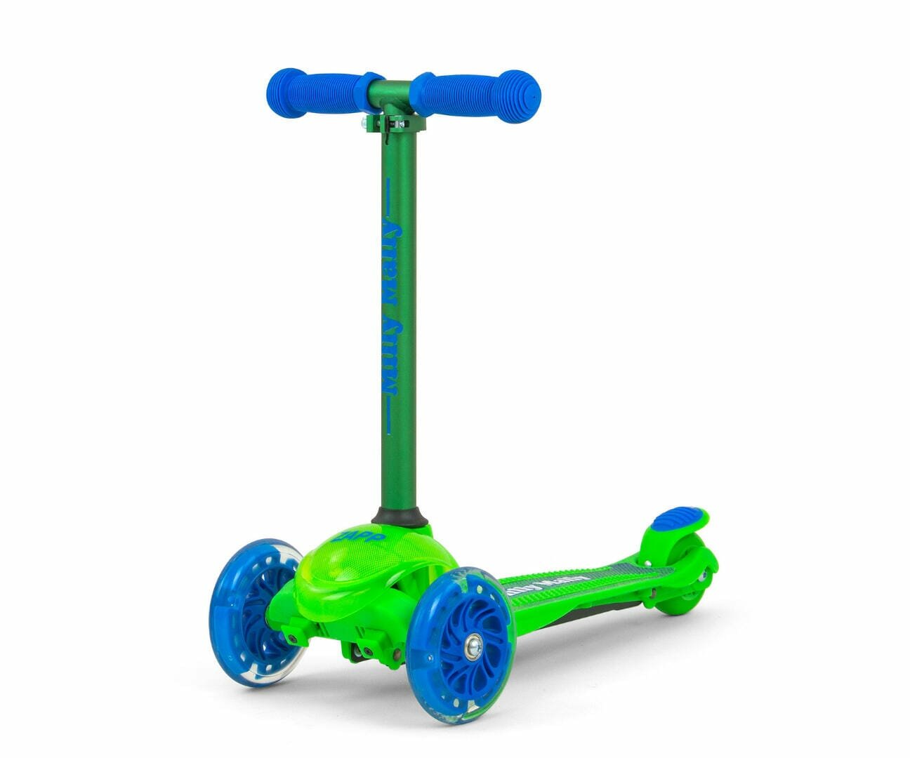 DECATHLON самокат decathlon zapp, синий/зеленый, 50 кг