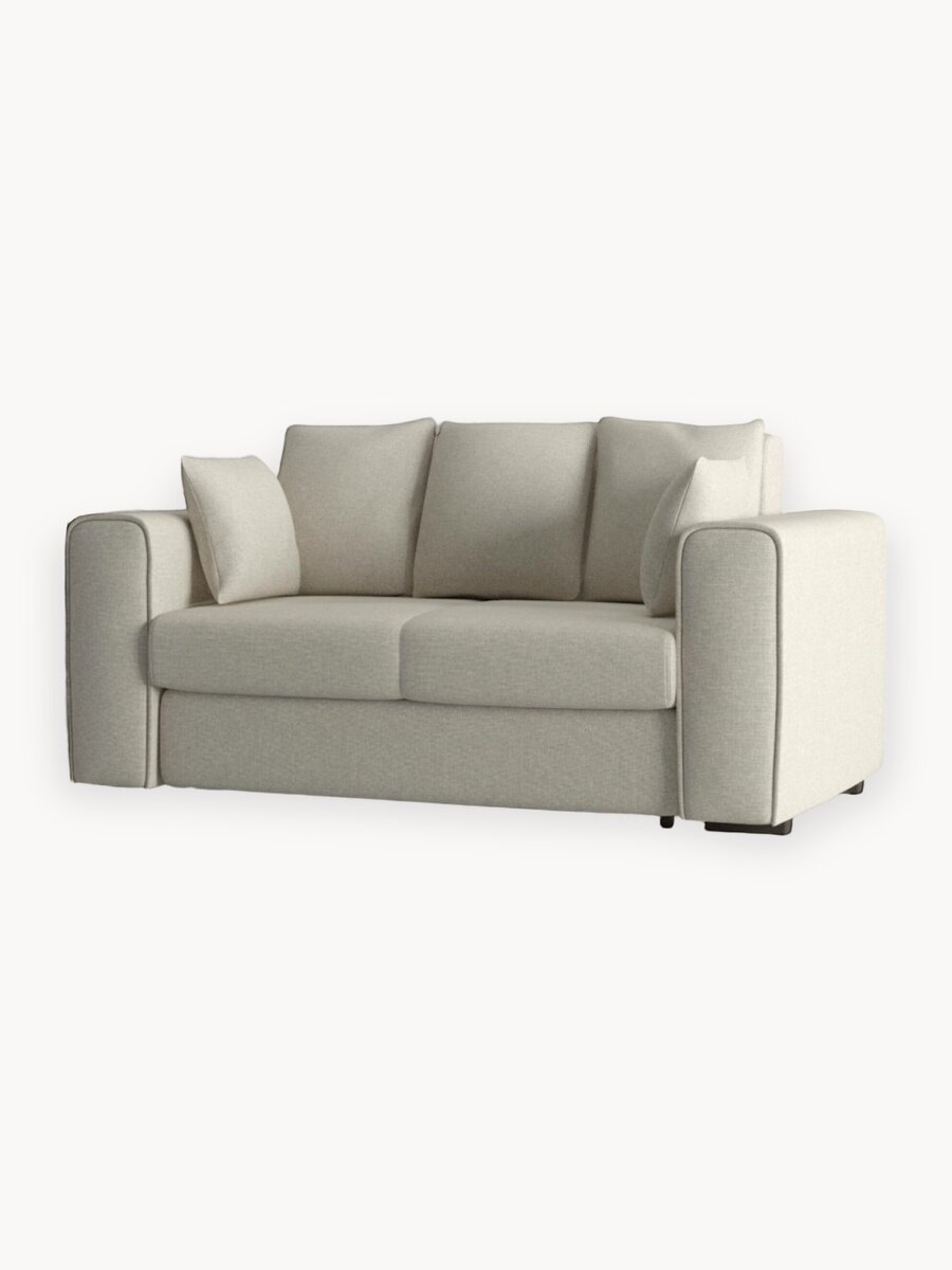 Диван-кровать Mini Giverny, Независимый пружинный блок, Рогожка, Цвет Бежевый, Ящик для белья, механизм малютка