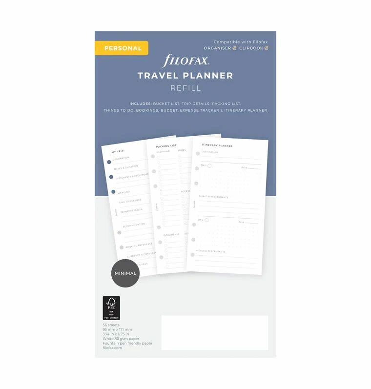 Сменный блок FILOFAX Travel Planner personal 95х171мм 56 листов