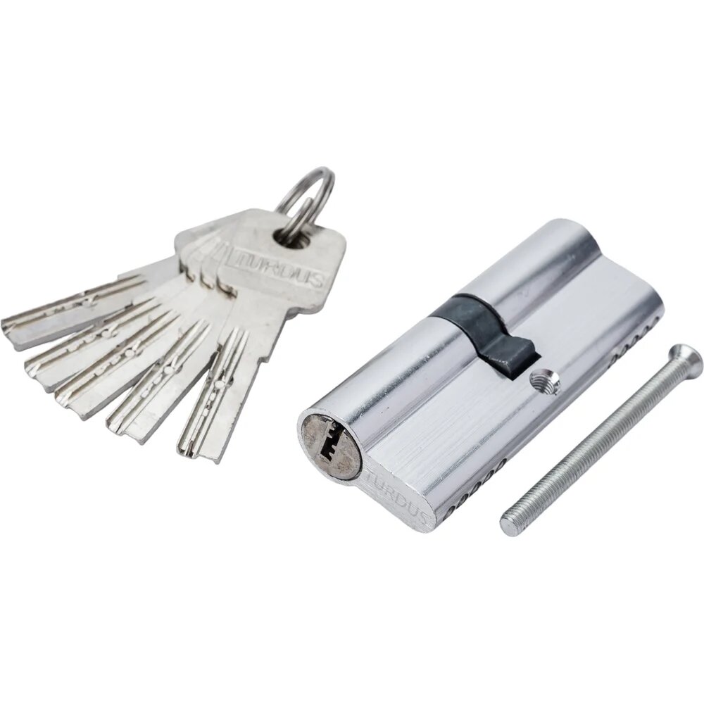 PALIDORE Цилиндр алюмин А 80 PС (ключ/ключ, хром бл) TURDUS 98760957