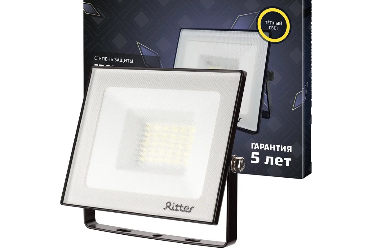 RITTER Прожектор светодиодный Profi 30 Вт 2700К 100 лм/Вт, гарантия 5 лет, 53427