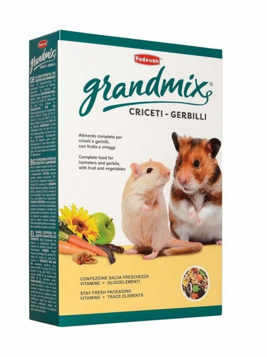 Сухой корм для хомяков и песчанок Padovan Grandmix / Падован Грандмикс комплексный Criceti-Gerbilli, 400 гр