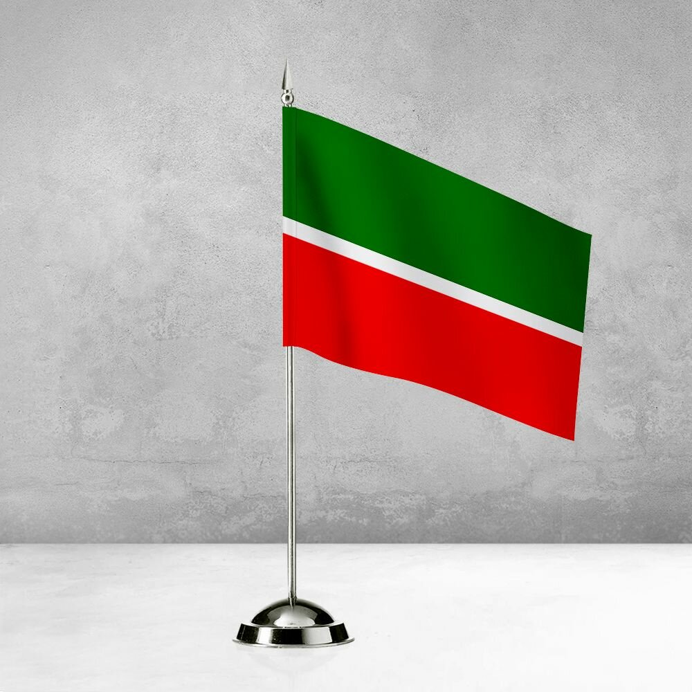 Настольный флаг Татарстана на пластиковой подставке под серебро