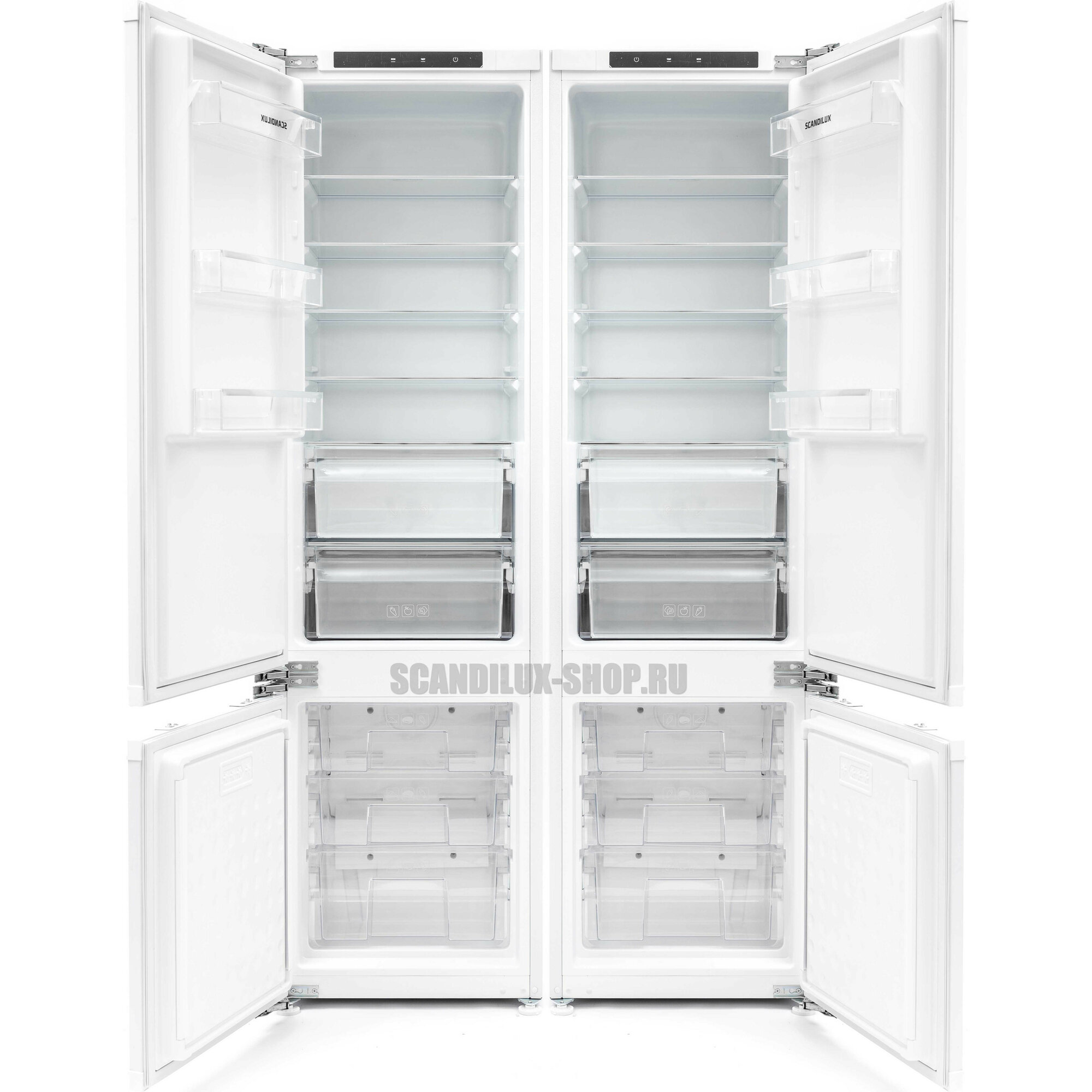 Встраиваемый холодильник Side-by-Side SCANDILUX SBSCNFBI210EE