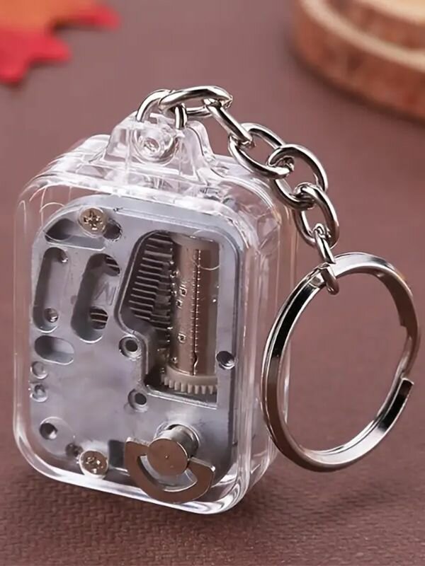 Прозрачная мини механическая музыкальная шкатулка, металлический спортивный брелок=v=