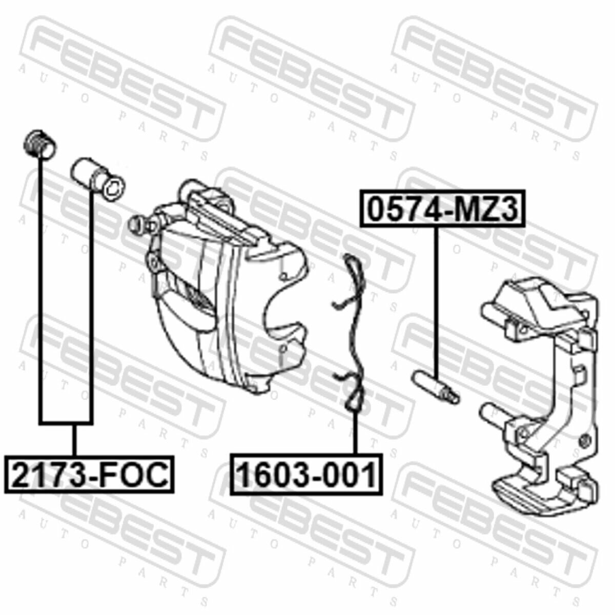 Пружина Прижимная Тормозных Колодок(Febest 1603-001)