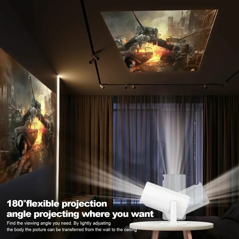 P30 Smart Mini Portable Android 11 HD Projector, белый — фото 1
