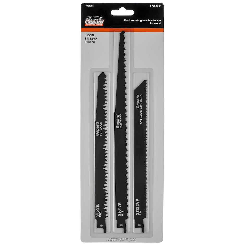Полотно для сабельной пилы по дереву GEPARD набор 3 штуки (GP0643-01)