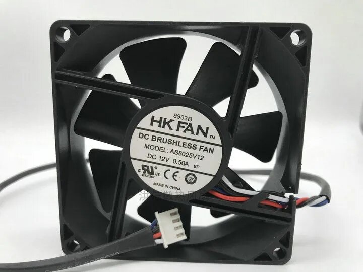 Оригинальный комплект для сборки с вентилятором HKFAN AS8025V12 DC12V 0,50A 80 * 25MM для охлаждения ИБП