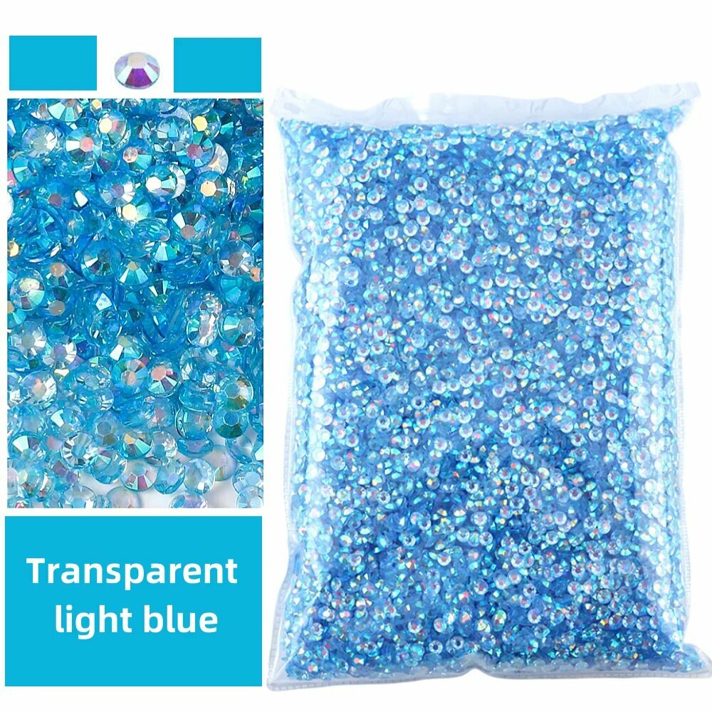 Стразы синие Jelly AB 2-6 мм, 5000 шт