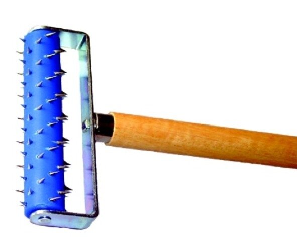 Валик малярный 888 игольчатый для обоев из пластика и стали, диаметр 32мм, длина 150мм / ручной инструмент