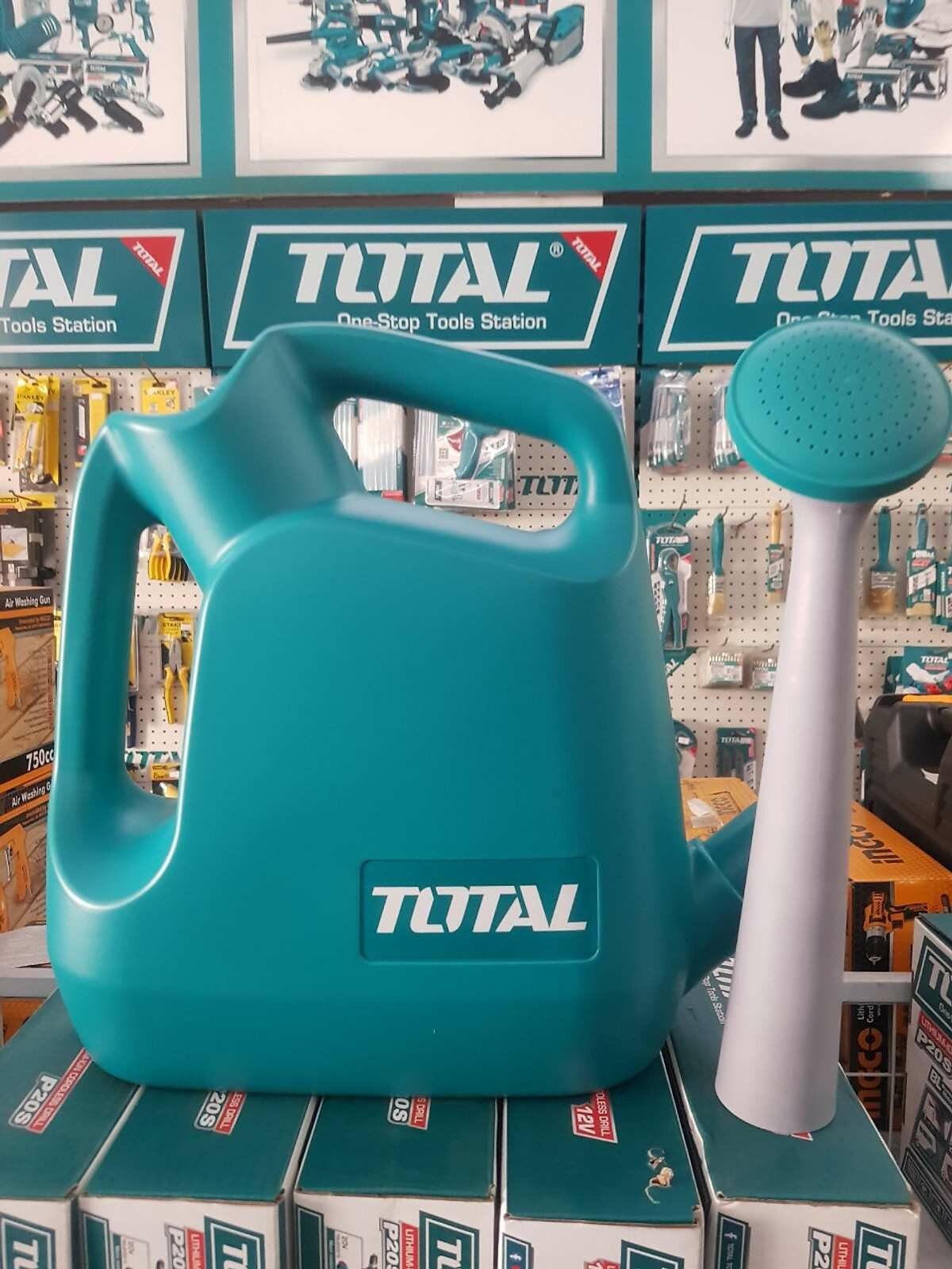 Лейка садовая TOTAL THSPP0505, 5л, пластик, бирюзовая, с насадкой