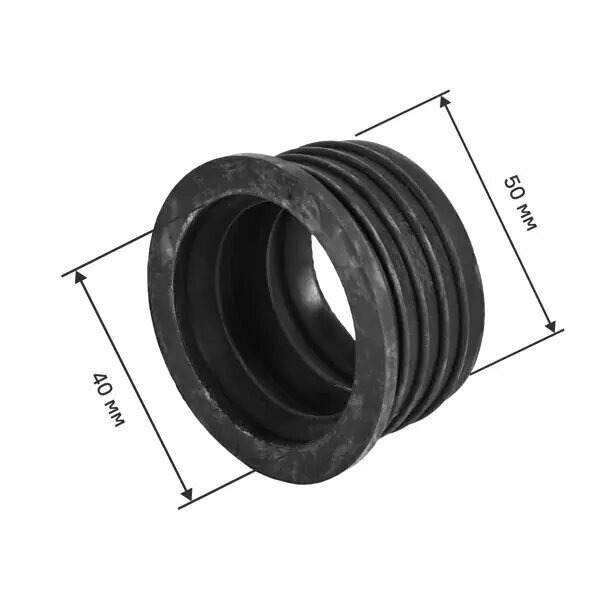 Манжета переходная трехлепестковая дтрд 40x50 мм цвет черный