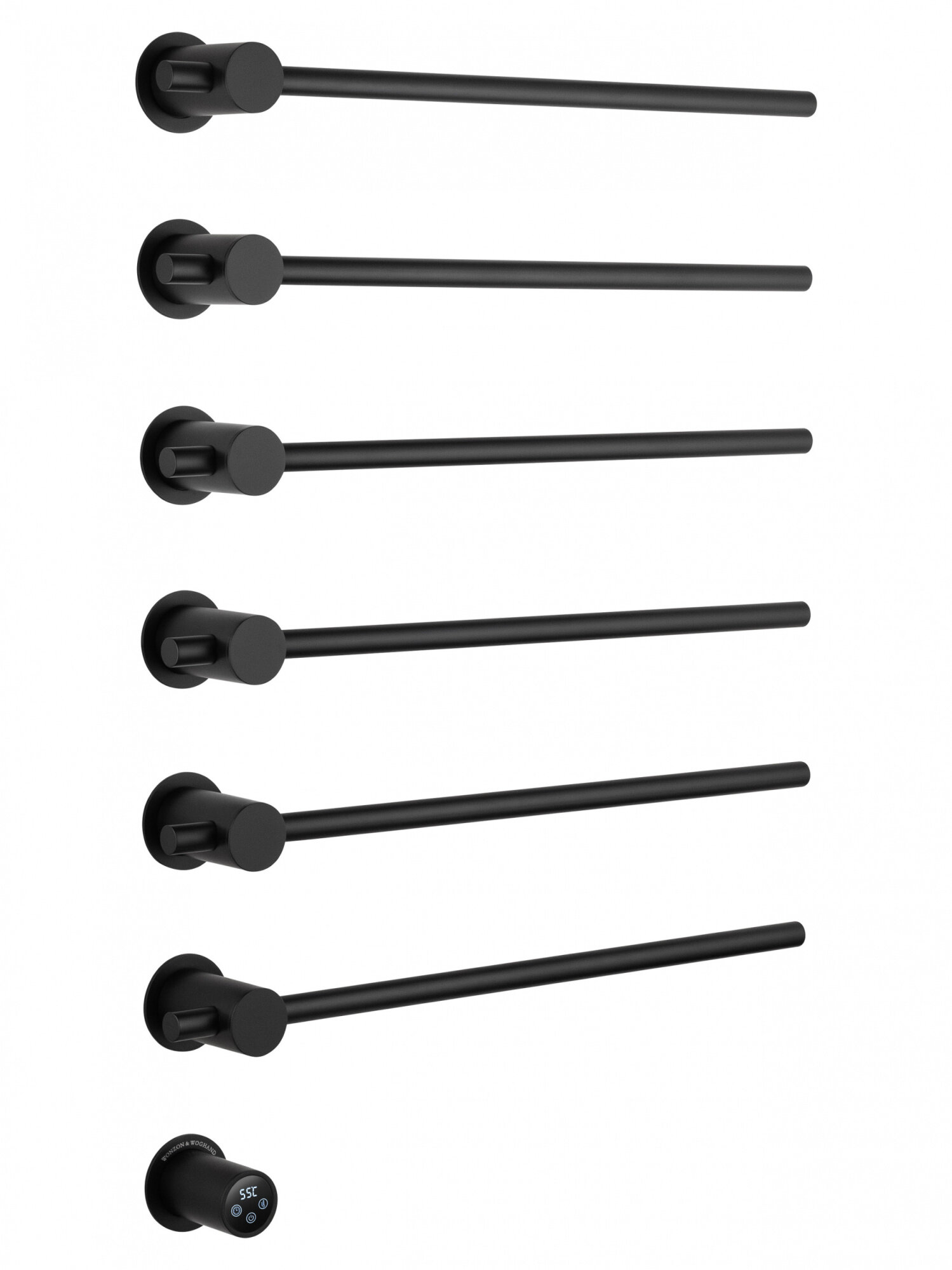 Полотенцесушитель электрический встраиваемый WONZON & WOGHAND BADEN, черный матовый WW-AL366-MB