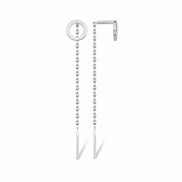 Серьги цепочки, серебро, 925 проба, родирование