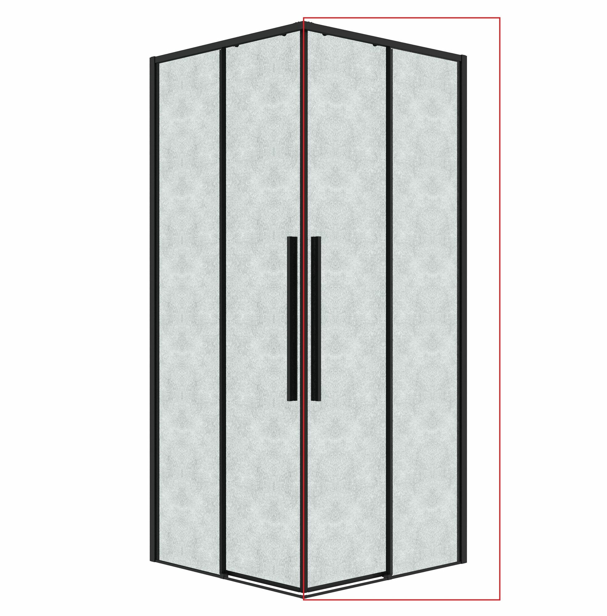 1/2 душевого ограждения Grossman Galaxy 1/2. K33.01.12.21.02 (120х195) черный матовый, стекло шиншилла, 1 место