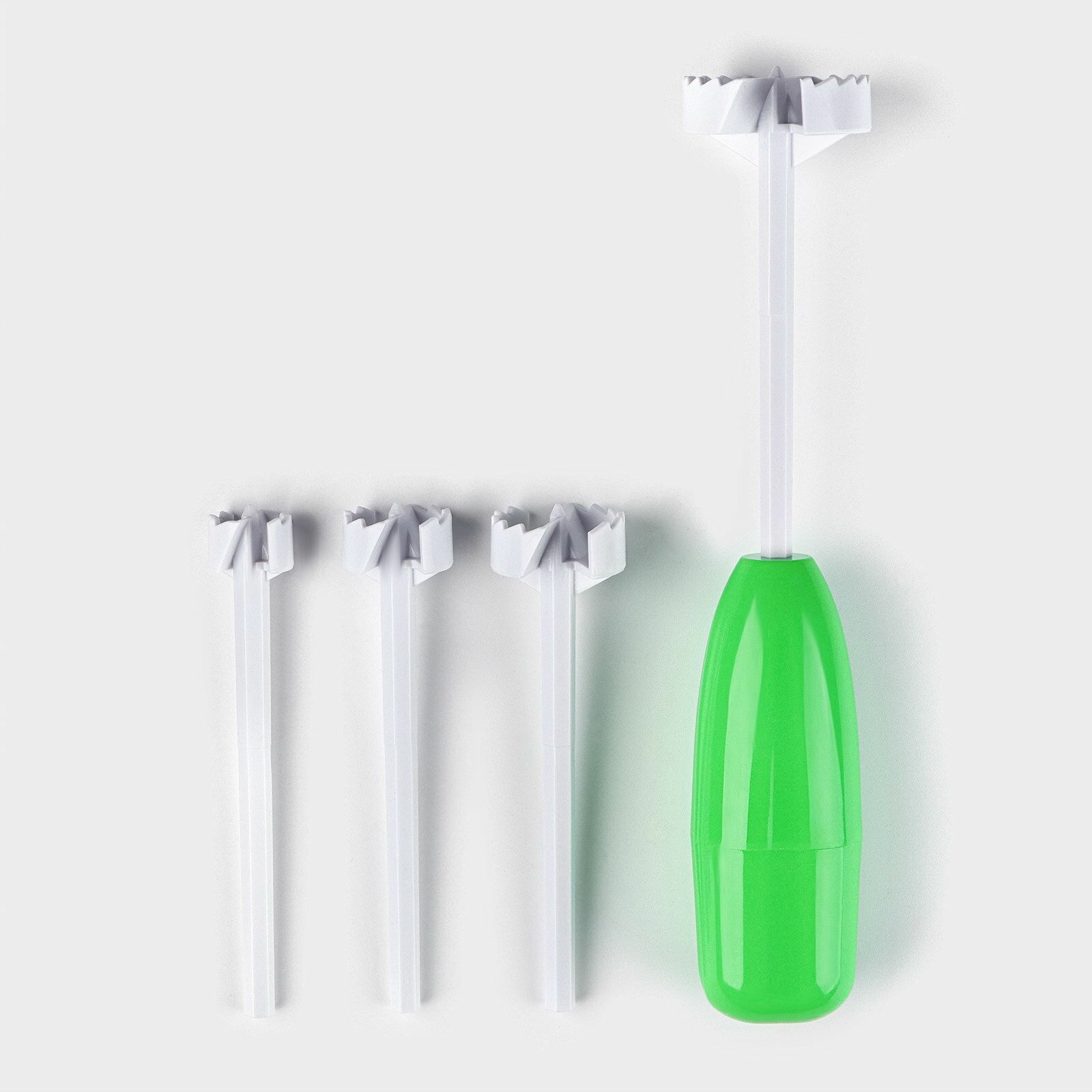 Устройство для фаршировки овощей "Прино", 4 насадки, пластик, зелёное