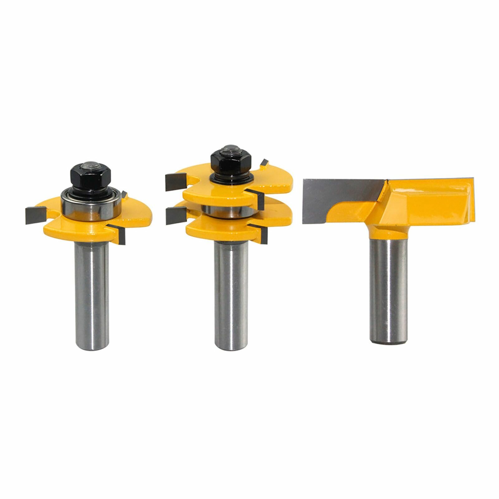 Набор фрез-шпунтов с хвостовиком 1/2 из вольфрамовой стали, 3 зуба, Т-образная фреза по дереву для столярных и плотницких работ